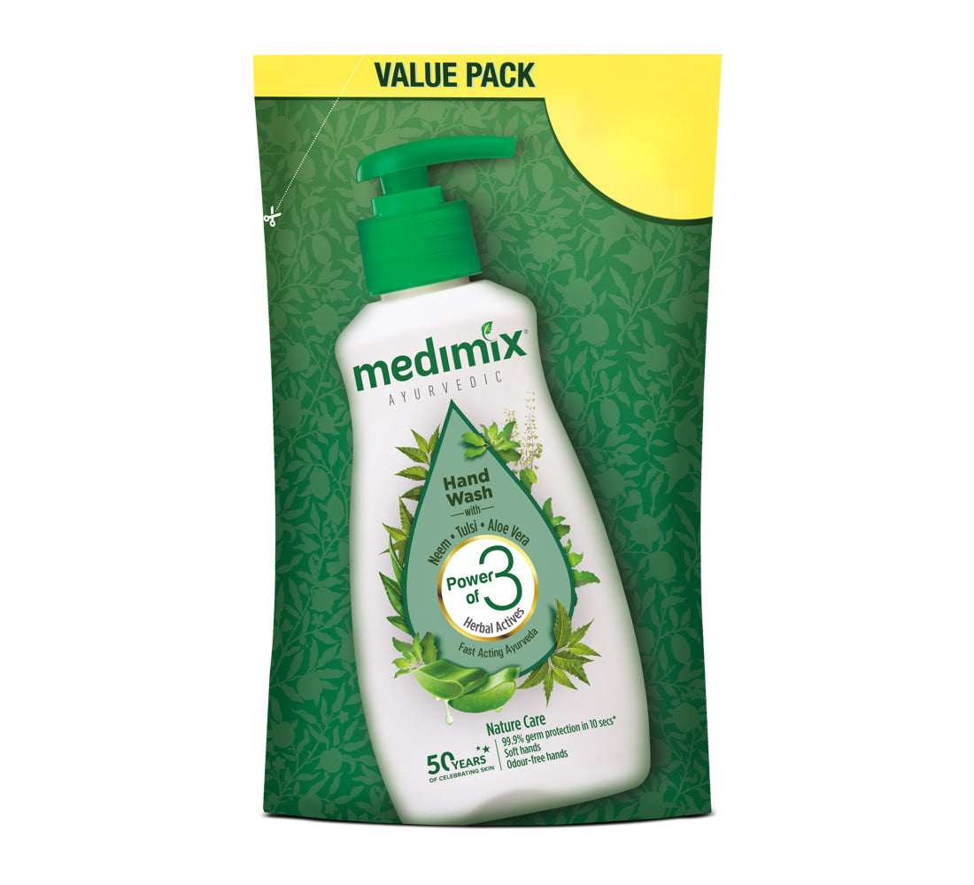 Neem, Tulsi & Aloevera Handwash Pouch 175ml – Medimix USA